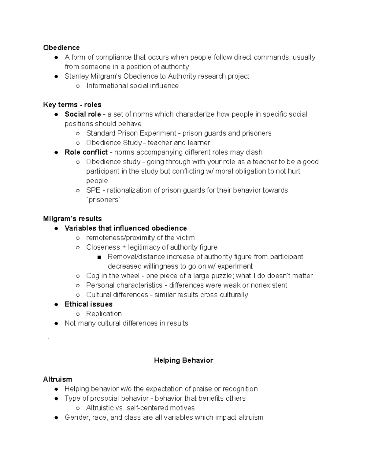 Lecture #19 social psych pt. 2 - Obedience A form of compliance that ...