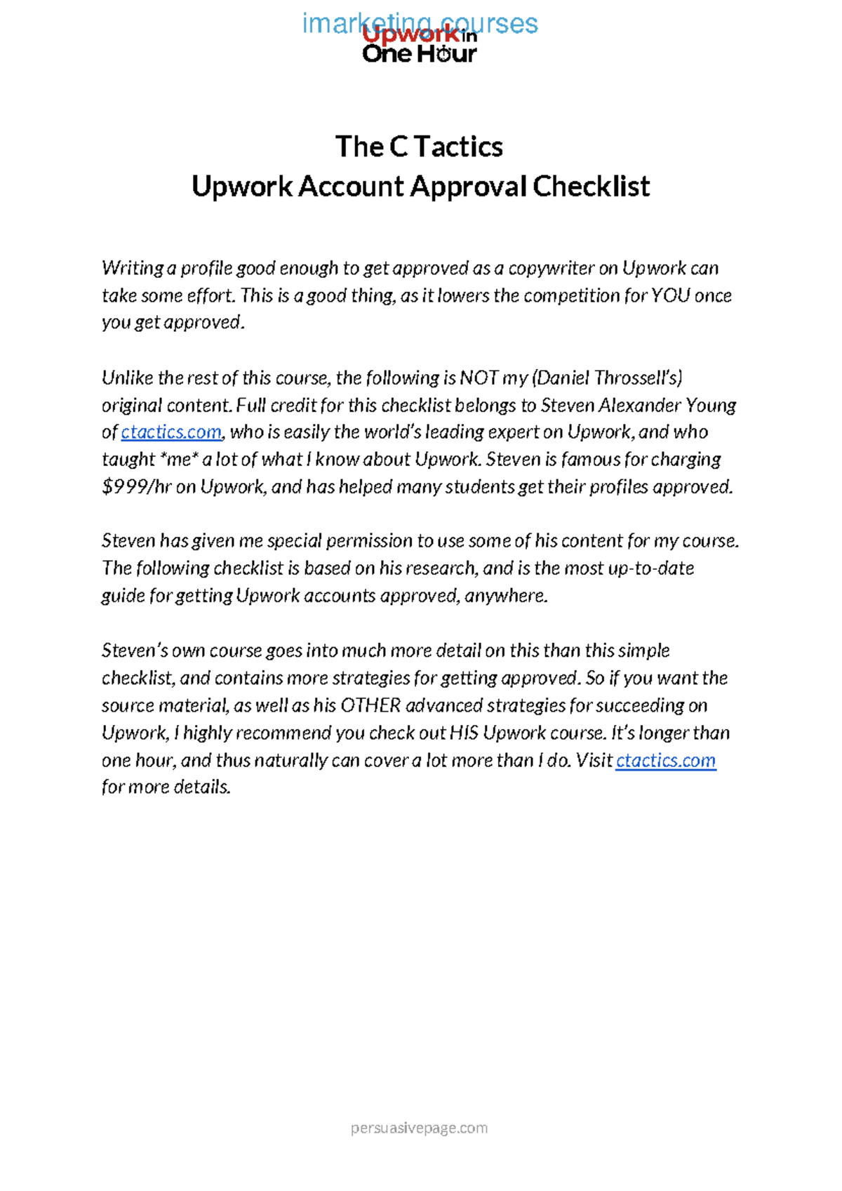 01-The 'C Tactics' Upwork Profile Approval Checklist - The C Tactics ...