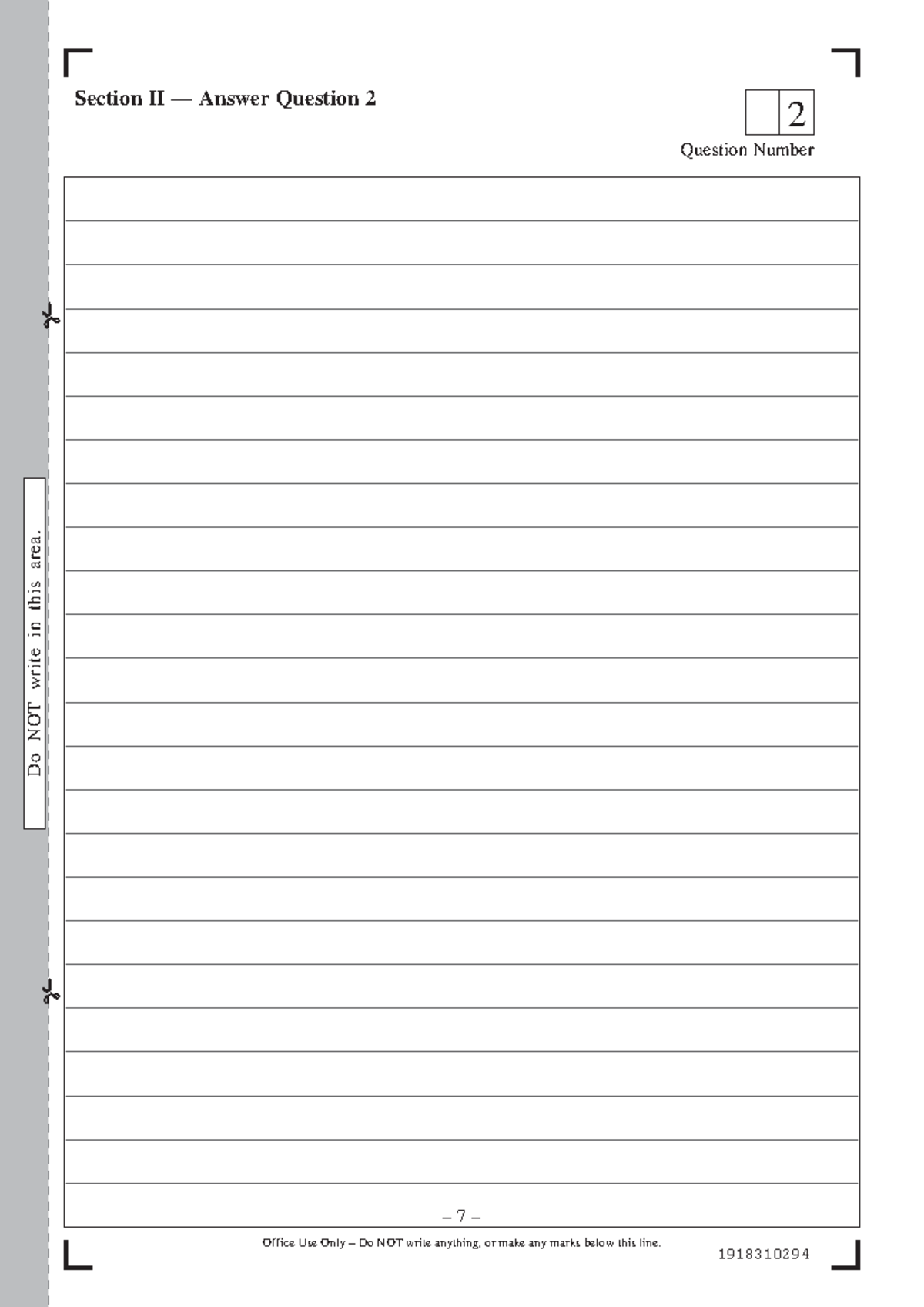 English hsc writing booklet - Office Use Only – Do NOT write anything ...