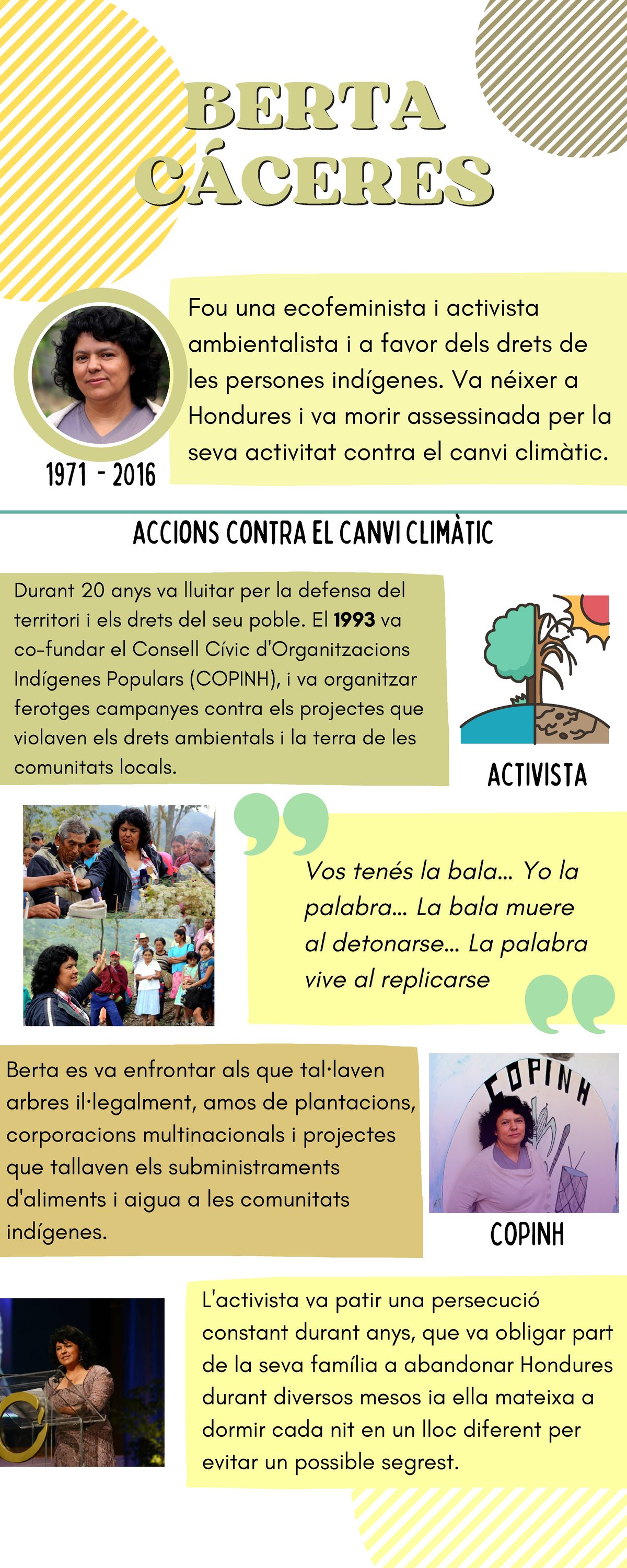 Berta Cáceres - infografia - accions contra el canvi climàtic Fou una ...