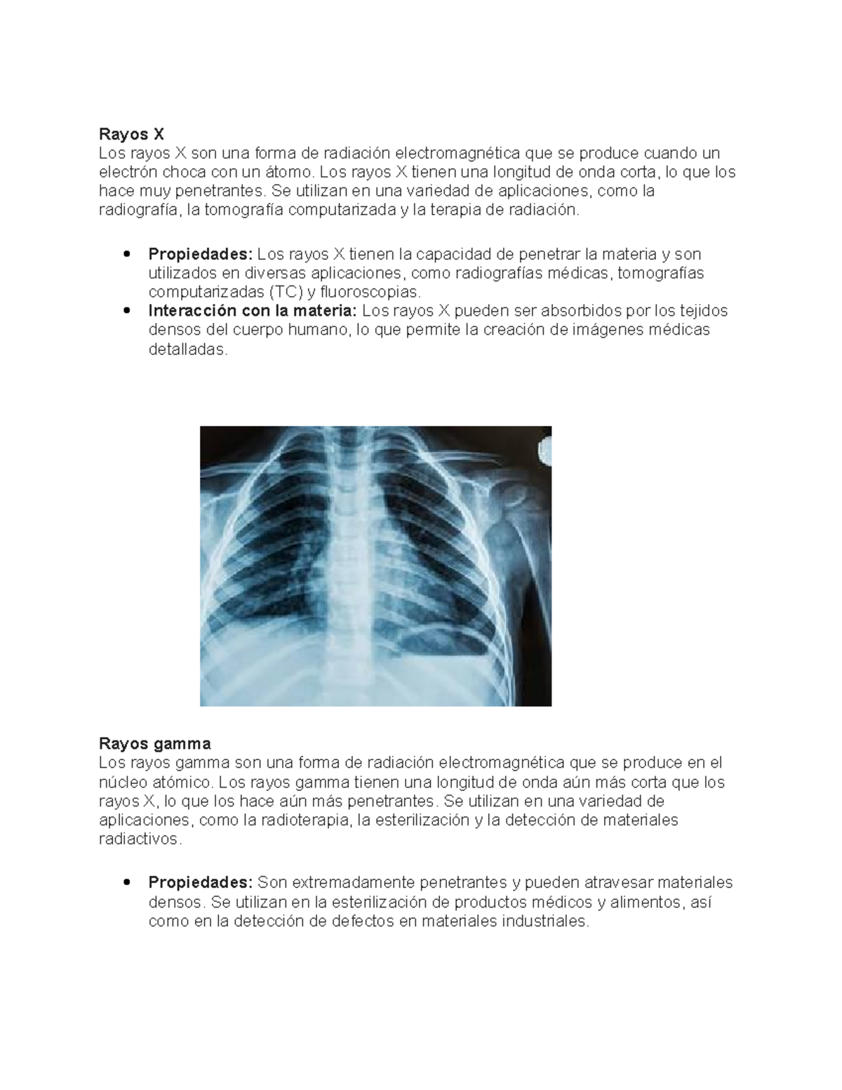 Expo rayos x - apuntes - Rayos X Los rayos X son una forma de radiación ...