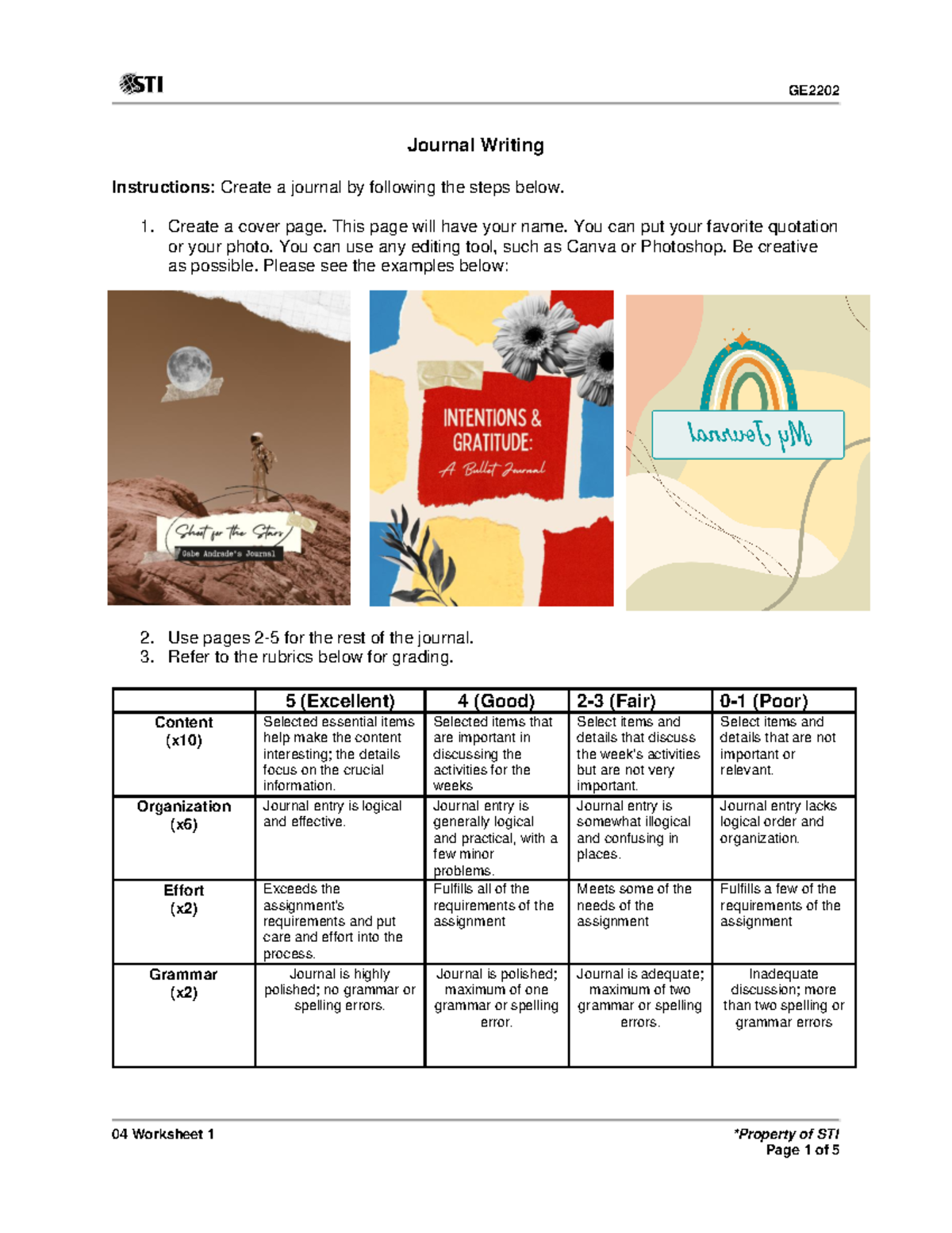 04 Worksheet 1 - dads - GE 04 Worksheet 1 *Property of STI Page 1 of 5 ...