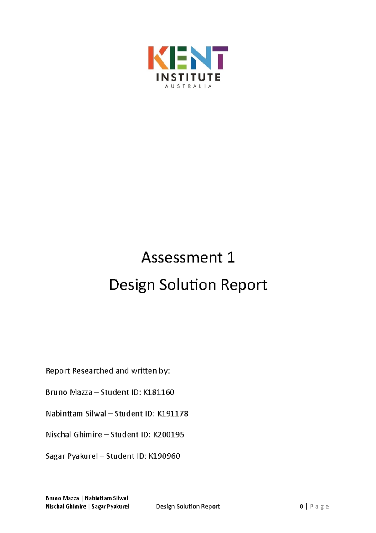 Design Solution Report Final - Assessment 1 Design Solution Report ...