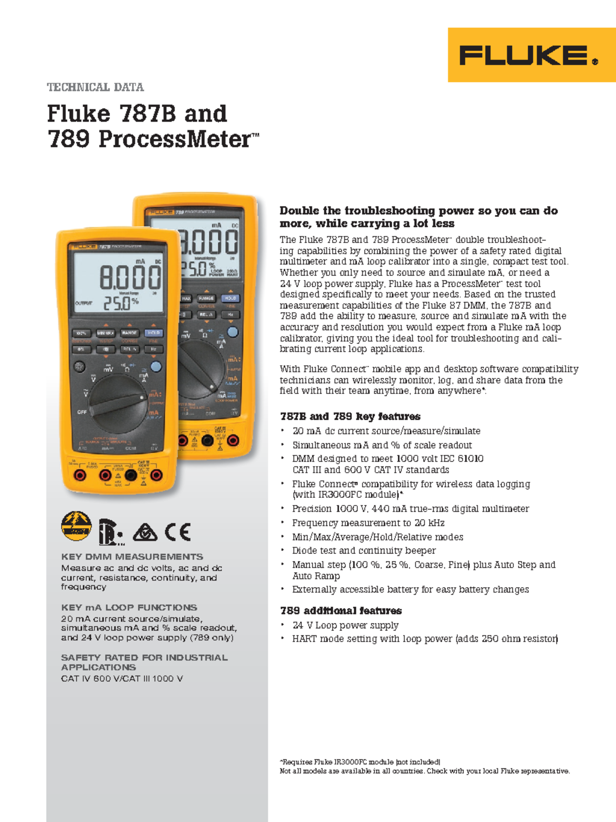 787b-789-data - abcde - TECHNICAL DATA Fluke 787B and 789 ProcessMeter ...