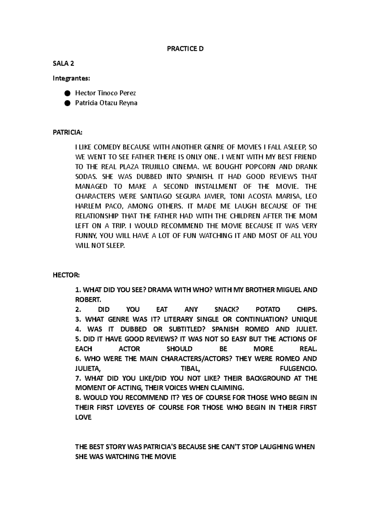 SALA 2 - sgsegww - PRACTICE D SALA 2 Integrantes: Hector Tinoco Perez ...