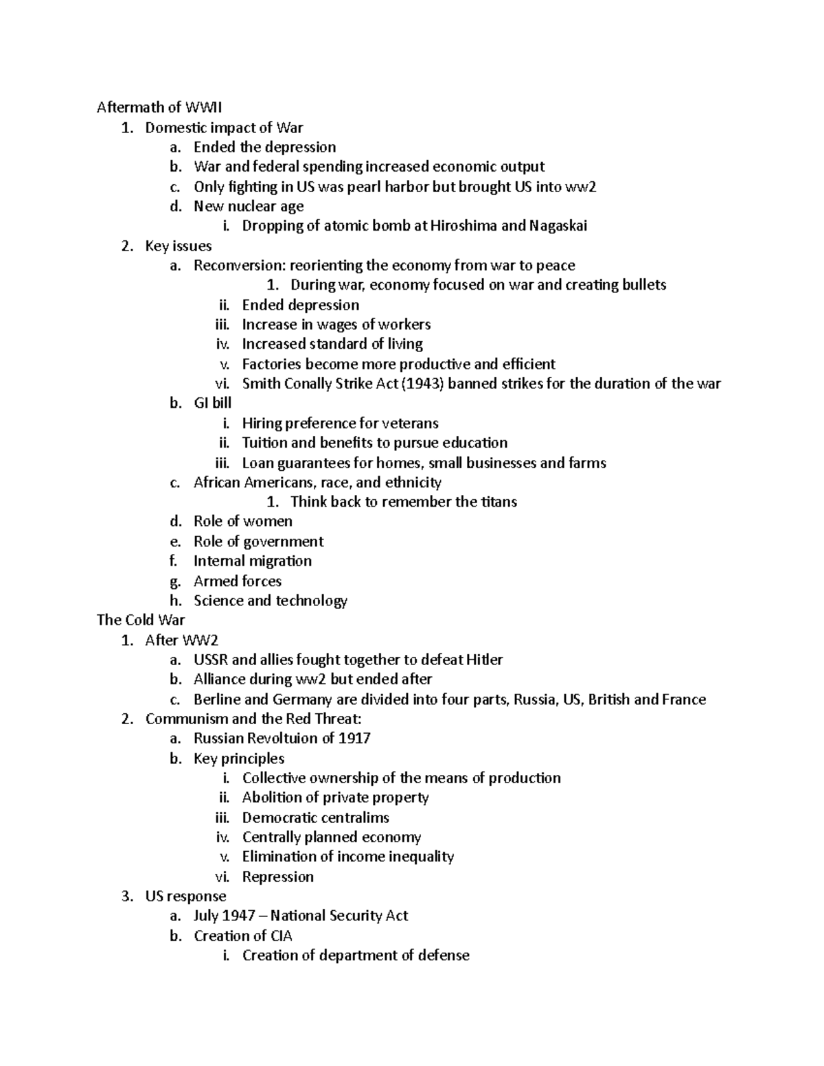 Aftermath of WWII - American History - StuDocu