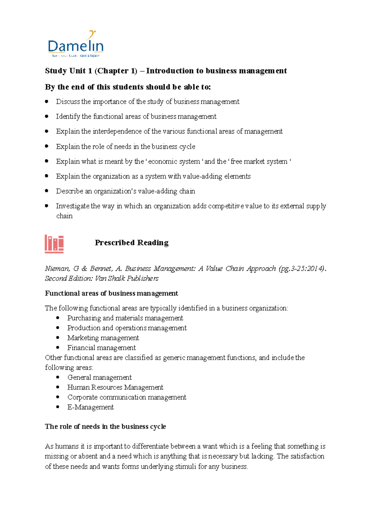 Introduction to General Management - Study Unit 1 (Chapter 1 ...