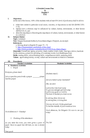 Type of Sources - Detailed Lesson Plan in English 10 Fourth Quarter ...