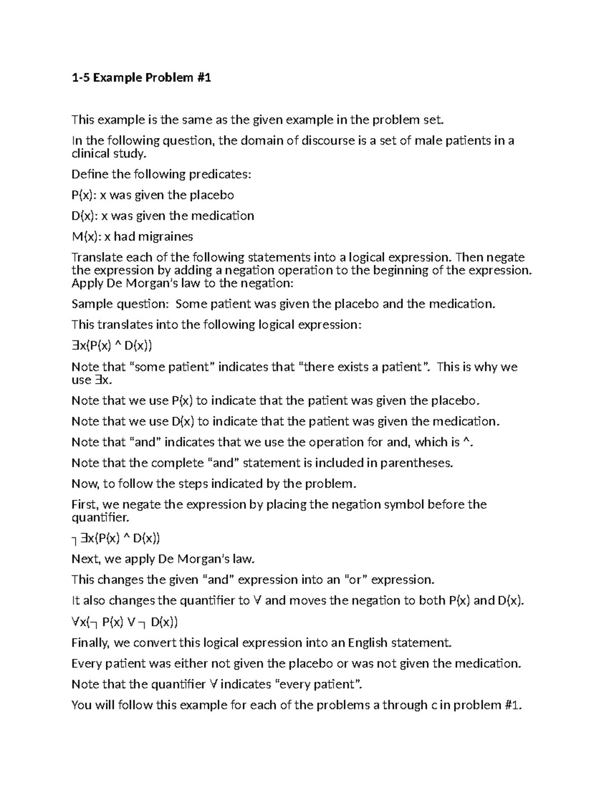 1-5 Example Problem #1 - n/a - 1-5 Example Problem # This example is ...