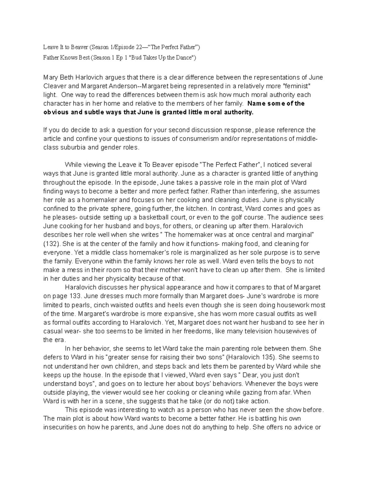 Week Three - Dr. Mccully - Leave It to Beaver (Season Perfect Father ...