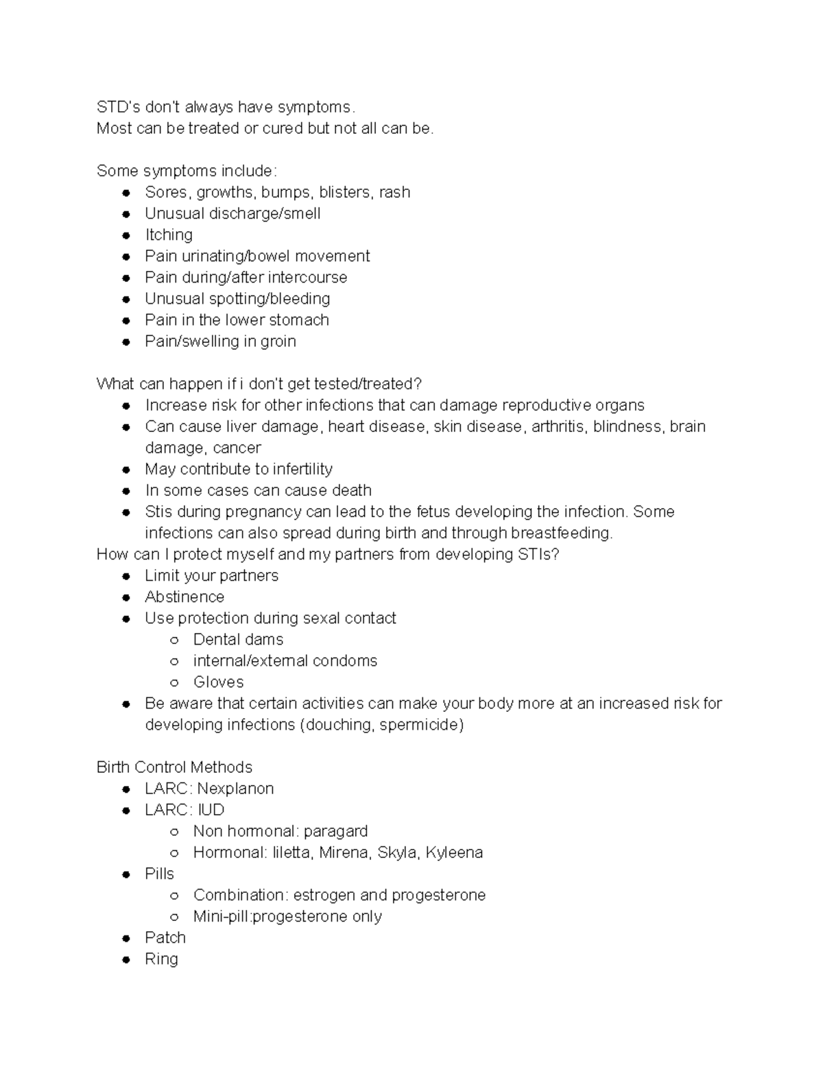 Guest speaker notes for Health Edu - STD’s don’t always have symptoms ...