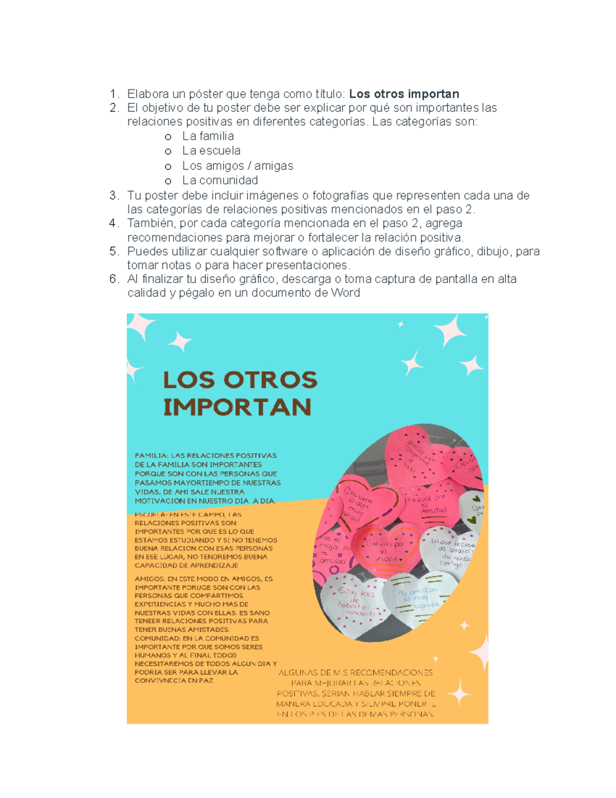 Bienestaract - 1er ssemestre - Elabora un póster que tenga como título ...