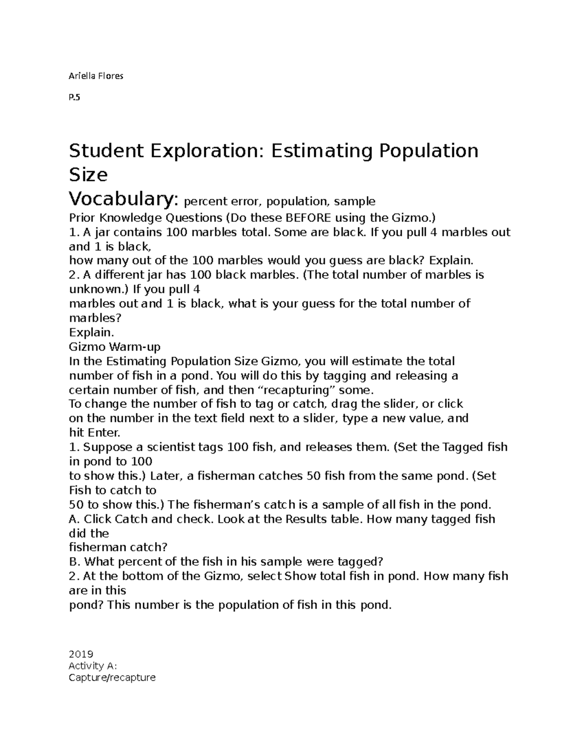 Ariella Flores 3 - n/a - Ariella Flores P. Student Exploration ...