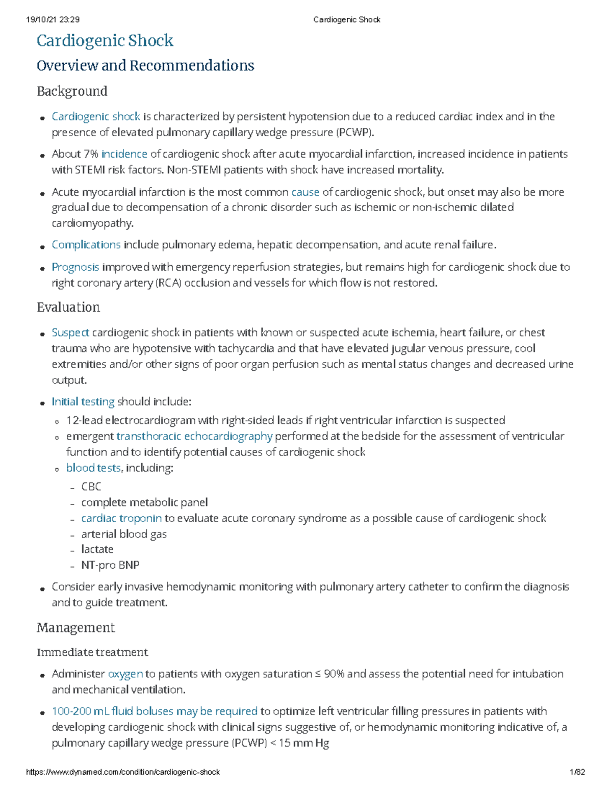 Cardiogenic Shock 2022 - Cardiogenic Shock Overview and Recommendations ...