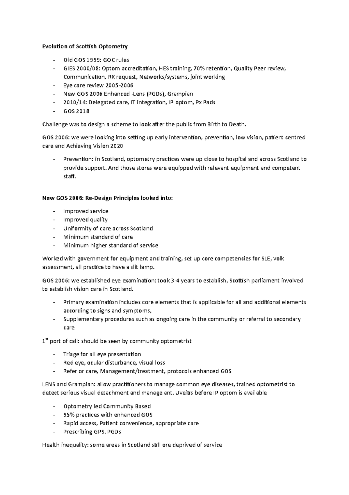 General Ophthalmic Services (GOS) Scotland - Evolution of Scottish ...