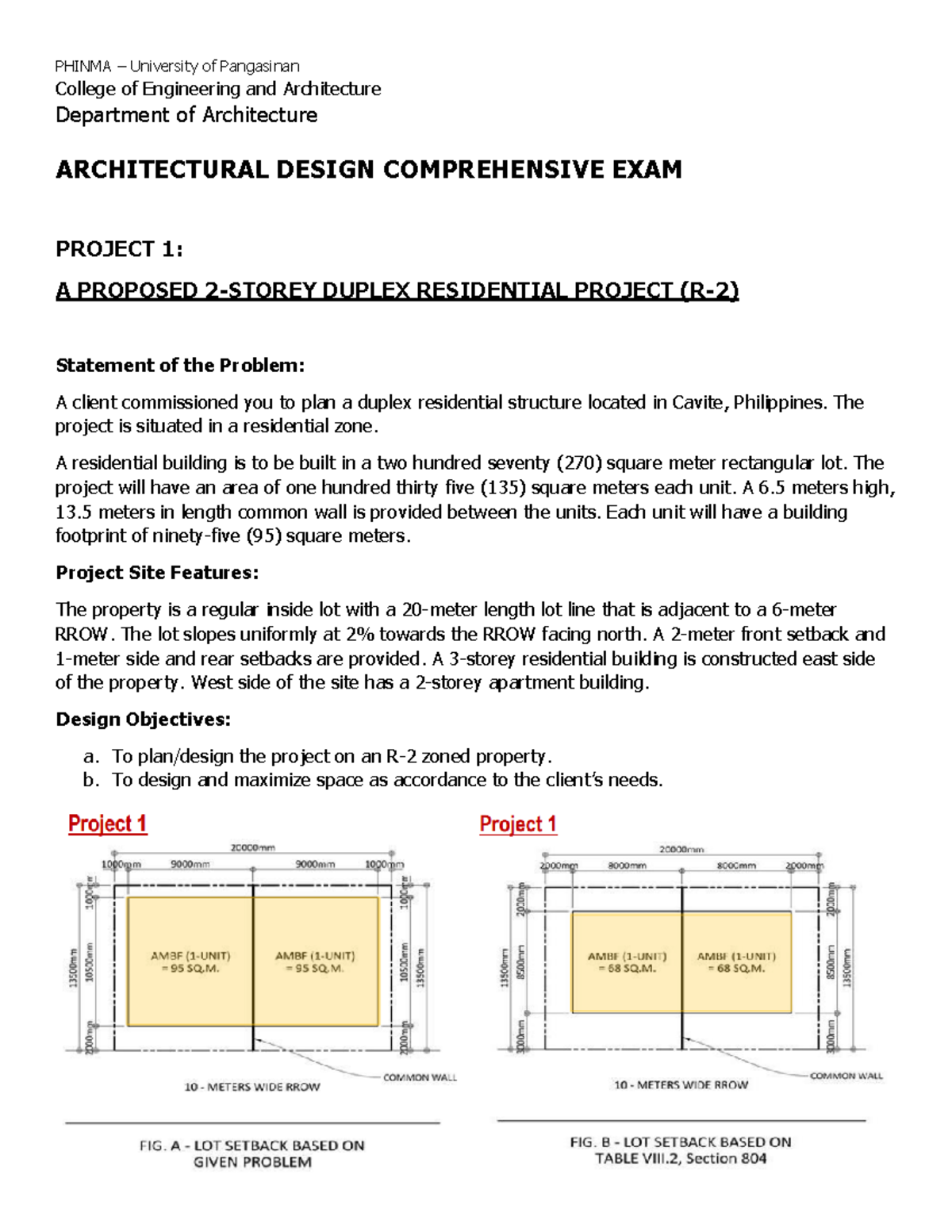 Answer KEY - Architectural Design Comprehensive Exam-1 - PHINMA ...