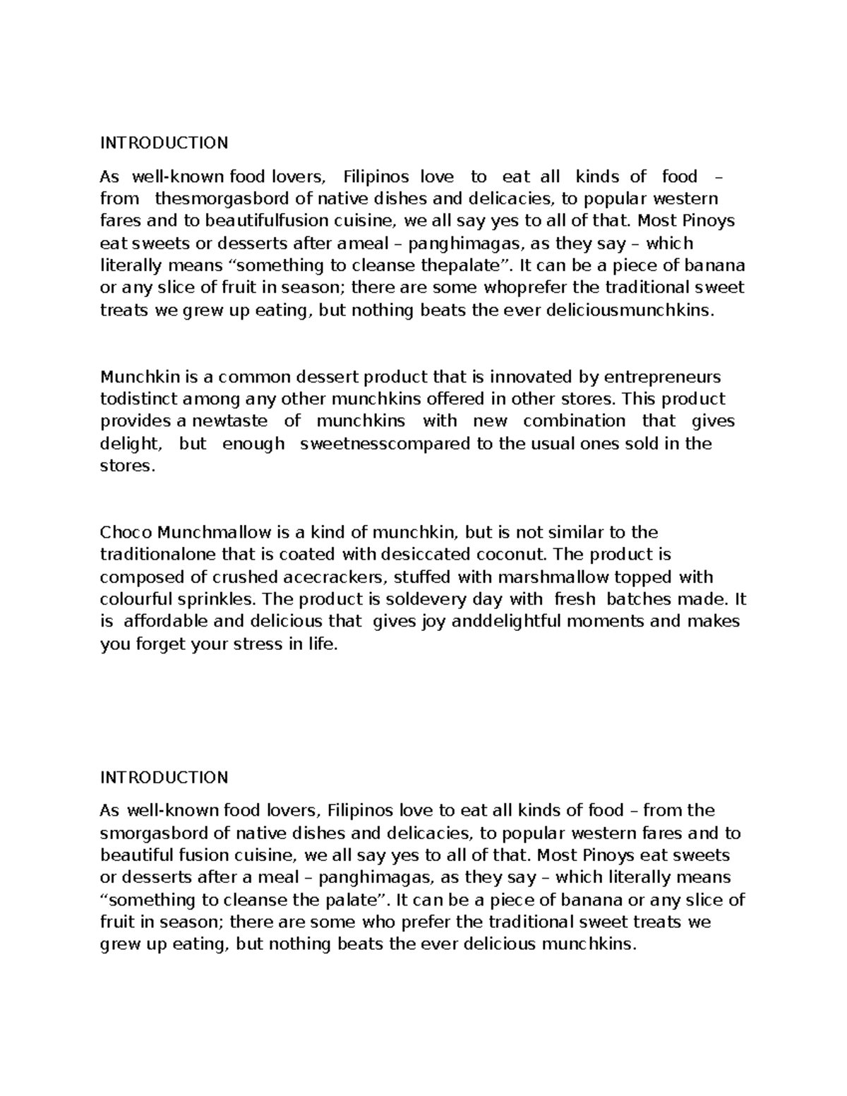 Document - about study - INTRODUCTION As well-known food lovers ...