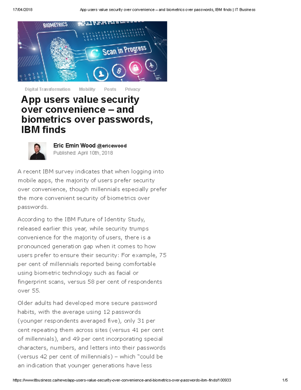 App users value security over convenience – and biometrics over ...
