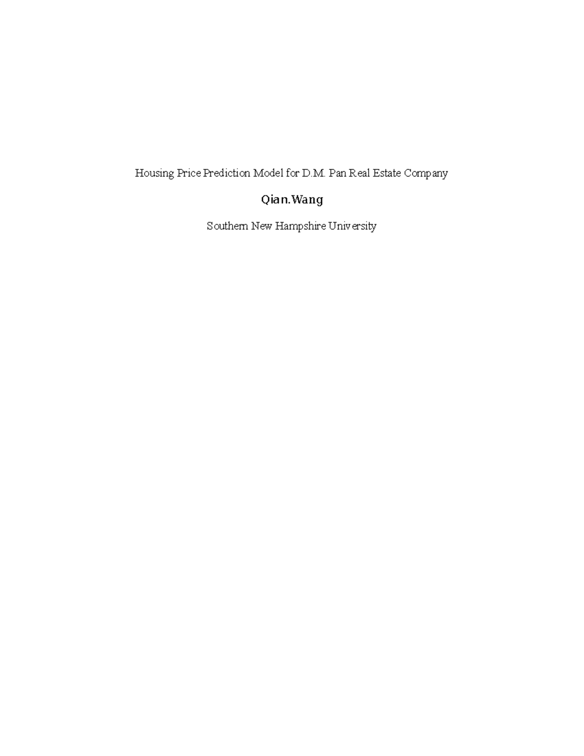 MAT 240 Module Three Assignment Template - Housing Price Prediction ...