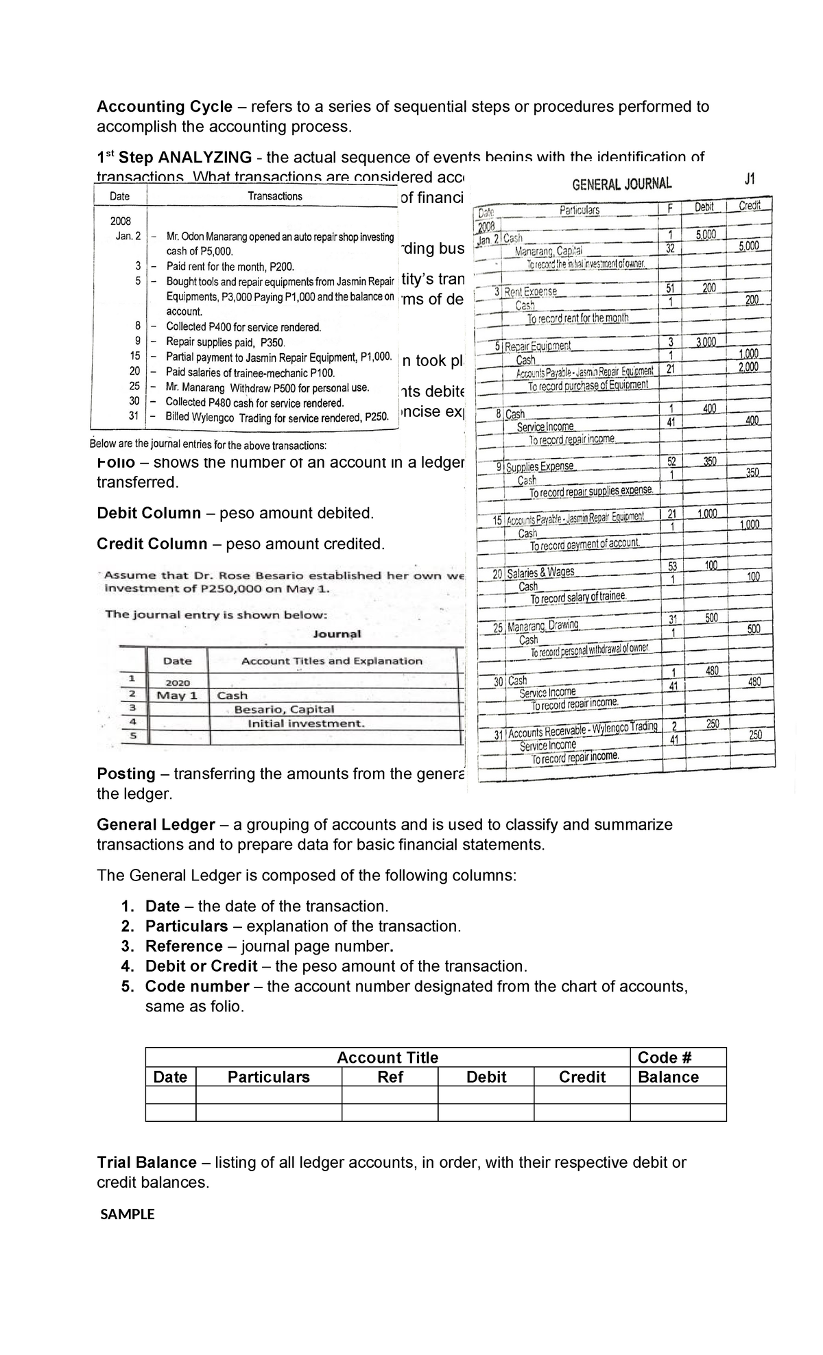 G1- Basic- Acctg - Accounting Cycle – refers to a series of sequential ...