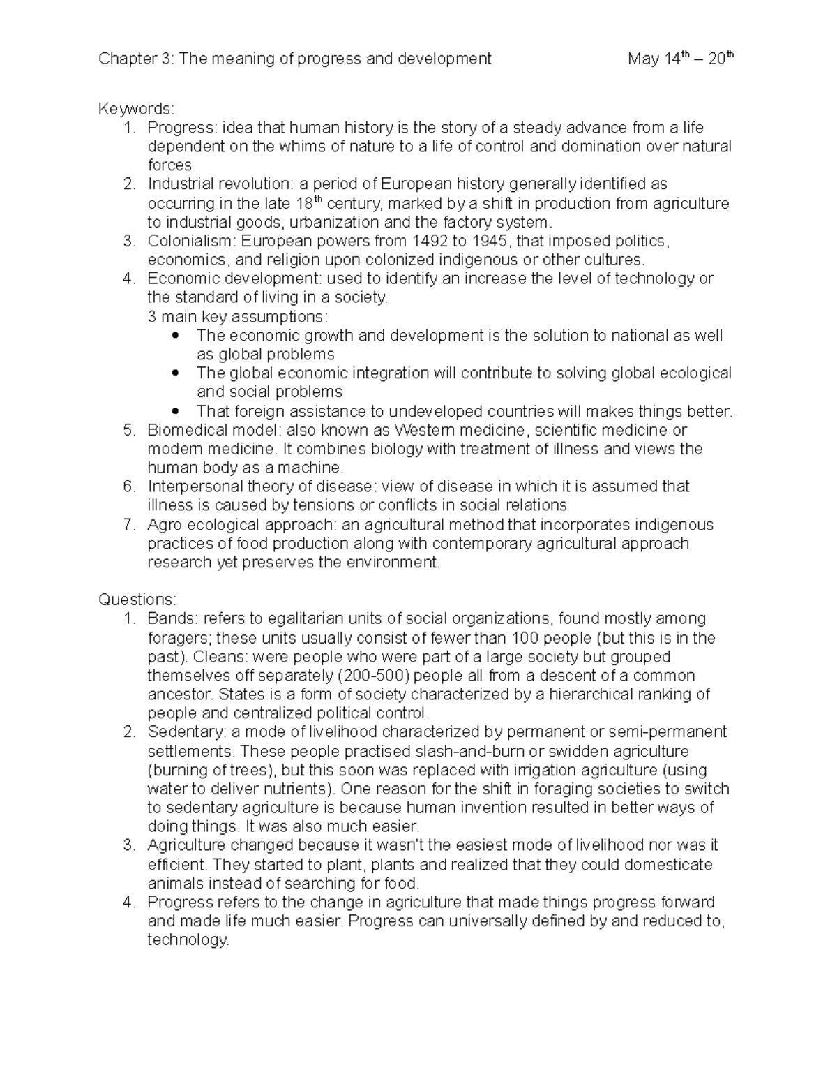 Chapter 3 - The meaning of progress and development - Progress: idea ...