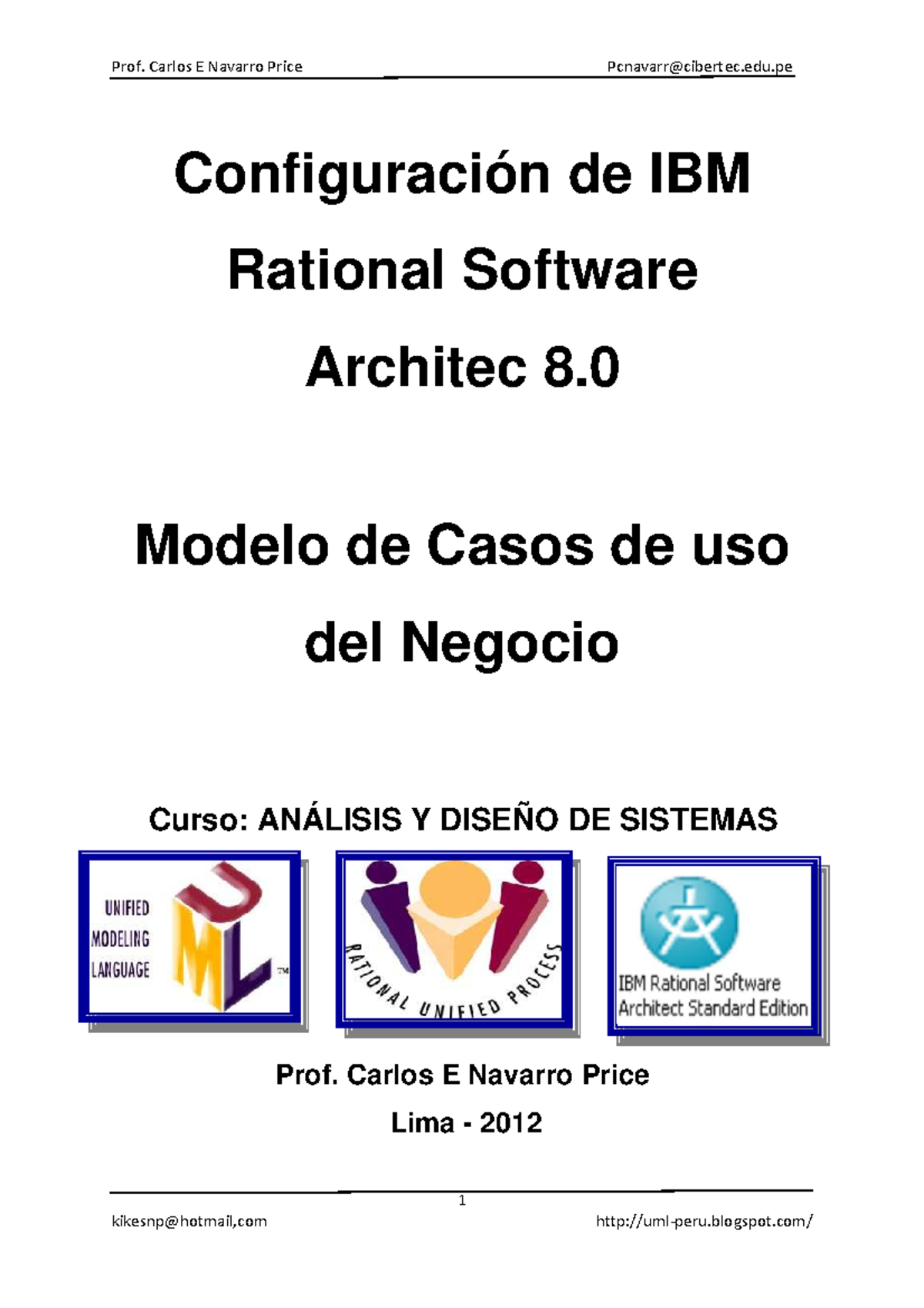 Configuración Del RSA 2012 - 1 Configuración de IBM Rational Software ...