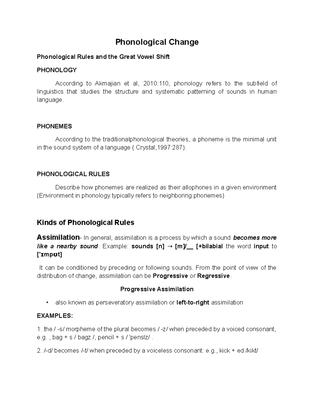 Phonological Change - Language, Culture, and Society-Study Guides ...