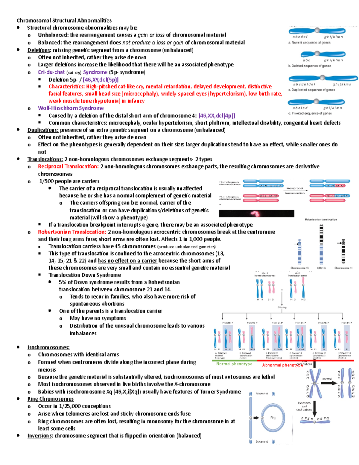 16. Chromosomal Structural Abnormalities - Chromosomal Structural ...