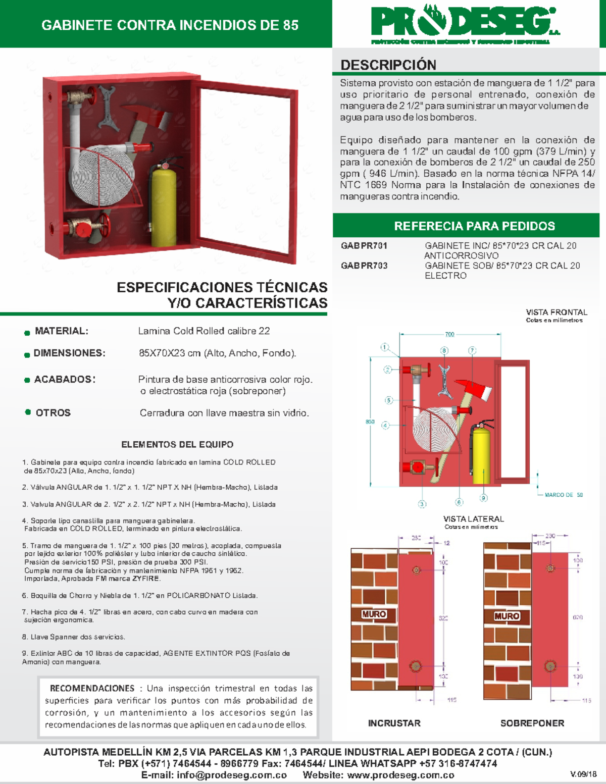 Ficha- Tecnica- Gabinete-85-COLL-ROLL Clase III - DESCRIPCIÓN ...