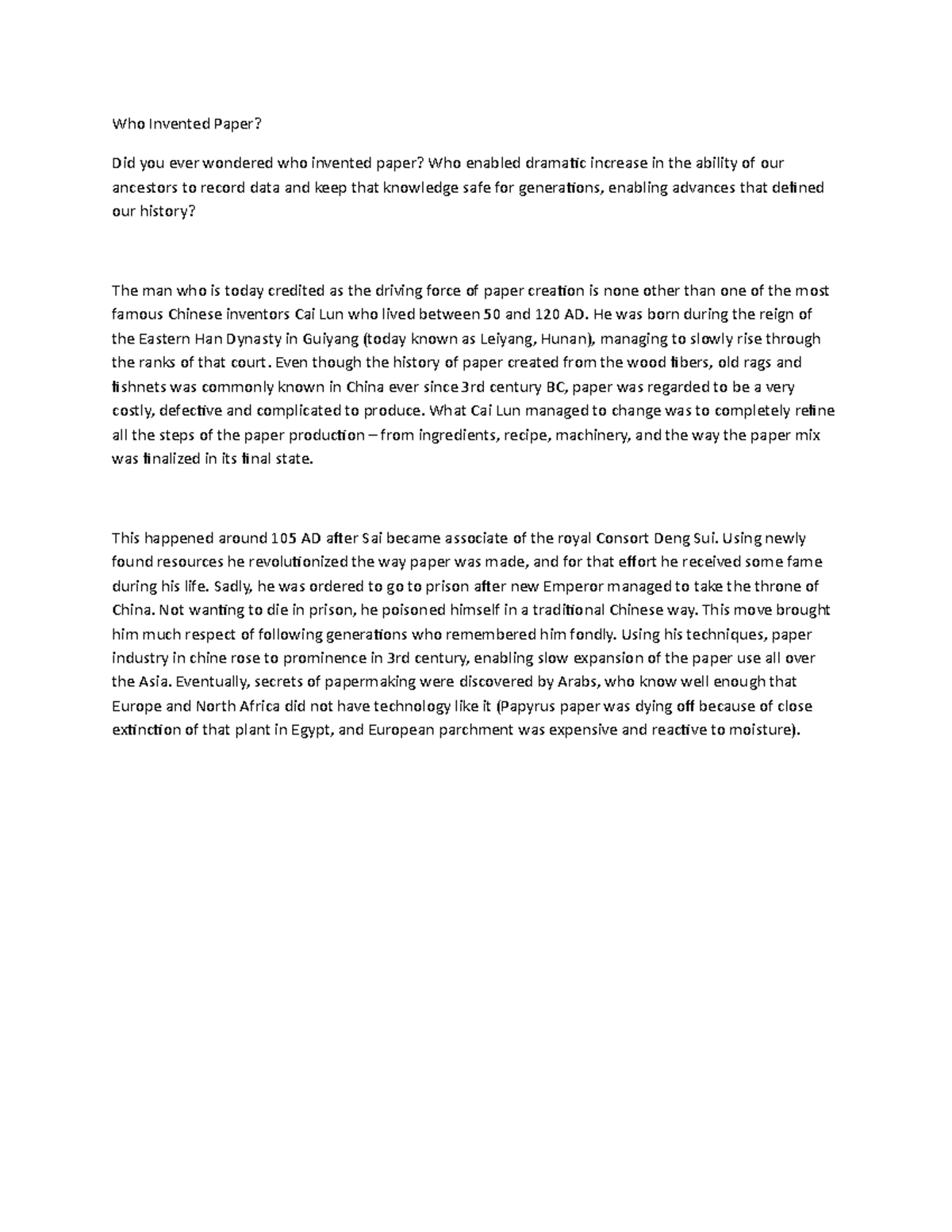 Who Invented Pa-WPS Office - Who Invented Paper? Did you ever wondered ...