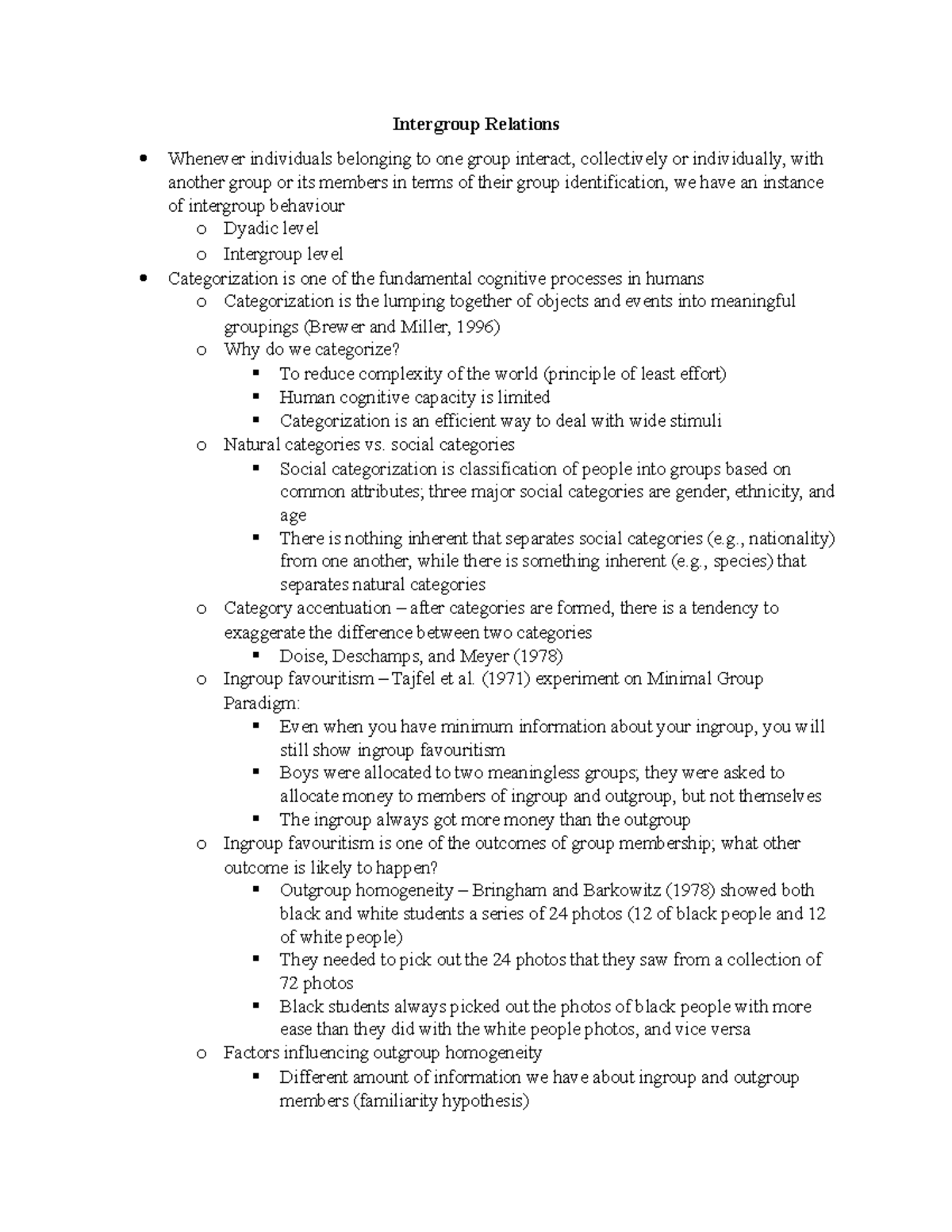 Lecture 13 - Intergroup Relations - Intergroup Relations Whenever individuals belonging to one ...