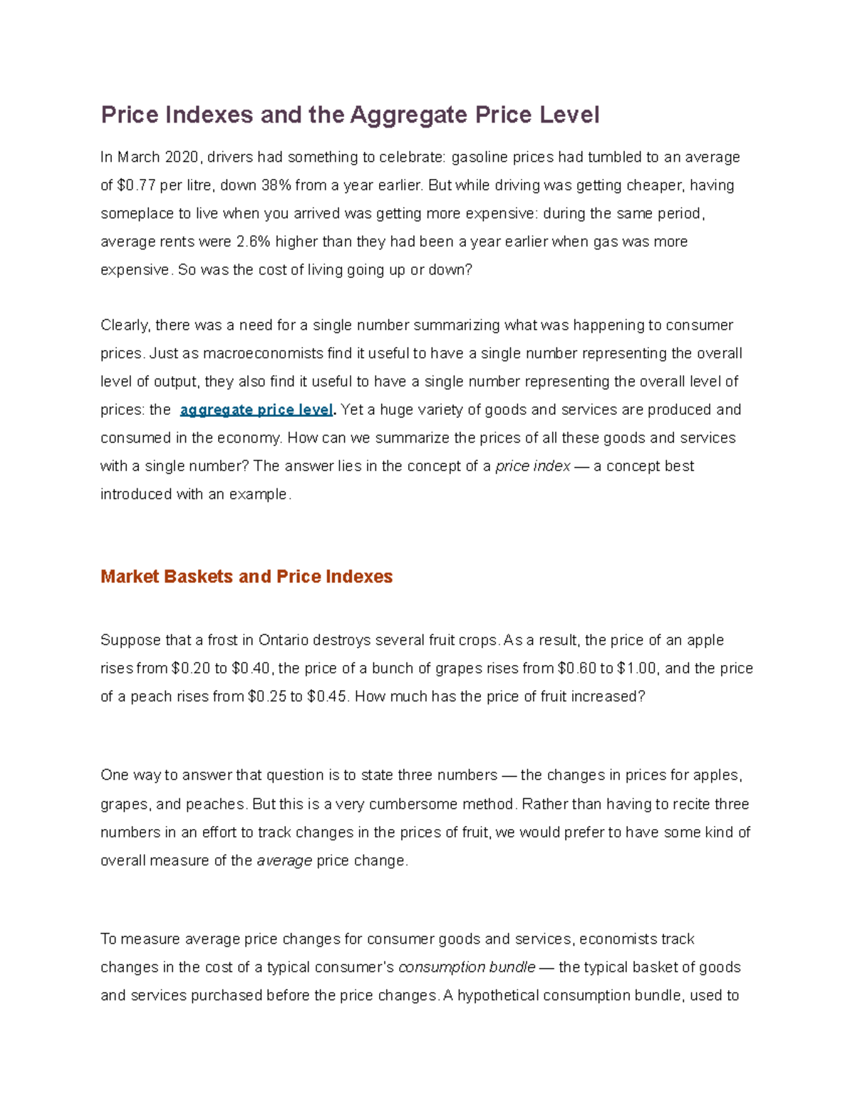 MGEA05-18 - Lecture notes for final and midterm. - Price Indexes and ...