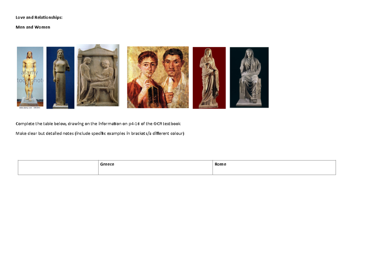 Men and woman love and relationships textbook notes - Love and Rela ...