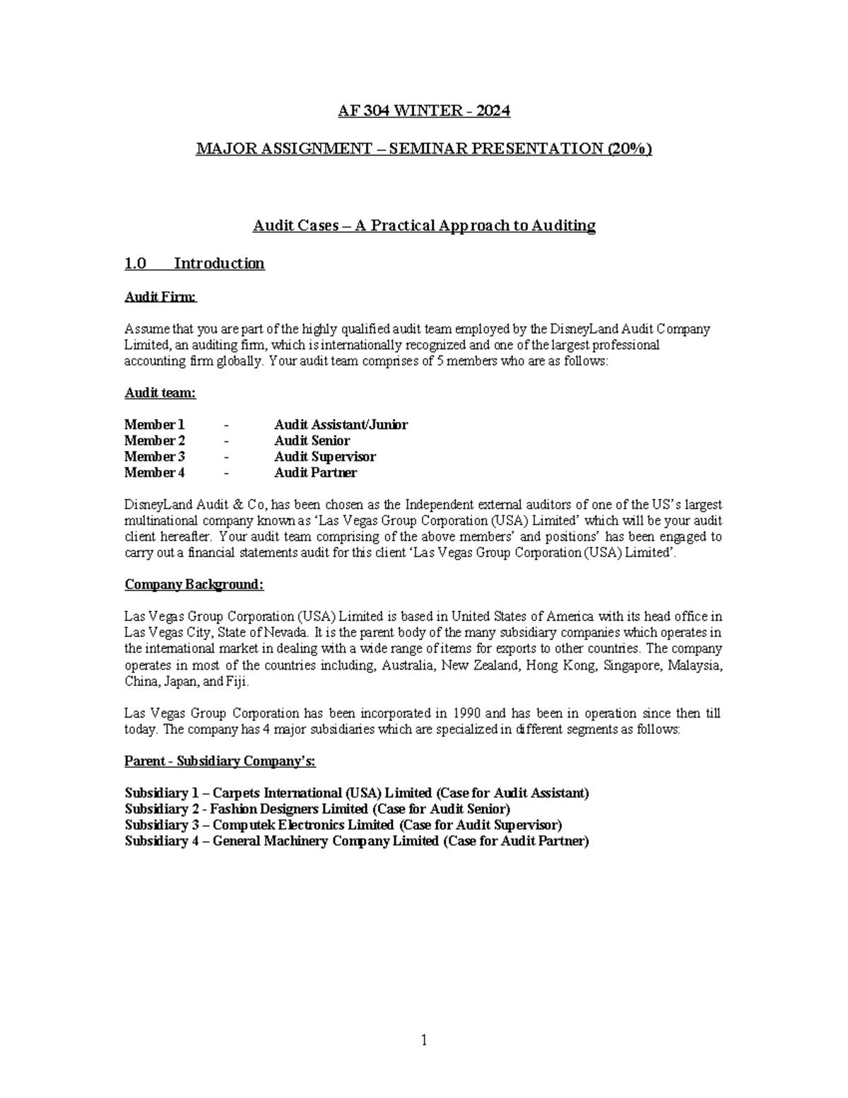 AF304 major assignment 2024 - AF 304 WINTER - 2024 MAJOR ASSIGNMENT ...