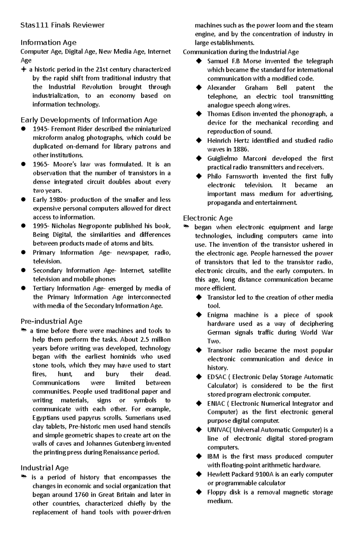 Stas111 Finals Reviewer - Stas111 Finals Reviewer Information Age ...