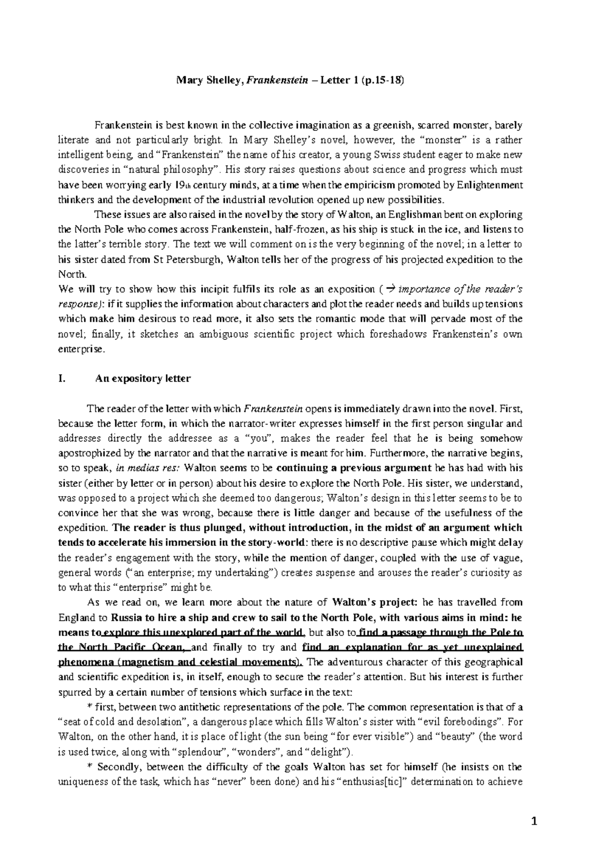 Frankenstein-Letter 1 - Warning: TT: undefined function: 32 Mary ...