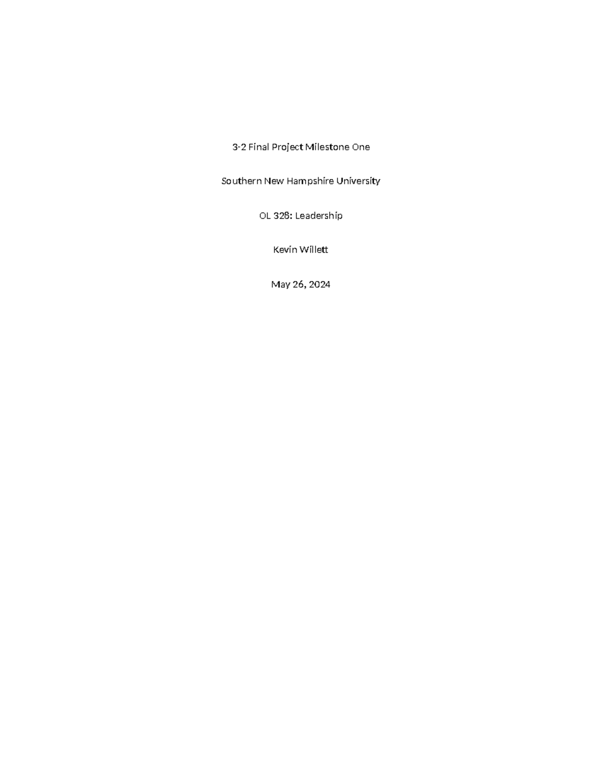 3 2 Final Project Milestone One 3 2 Final Project Milestone One Southern New Hampshire