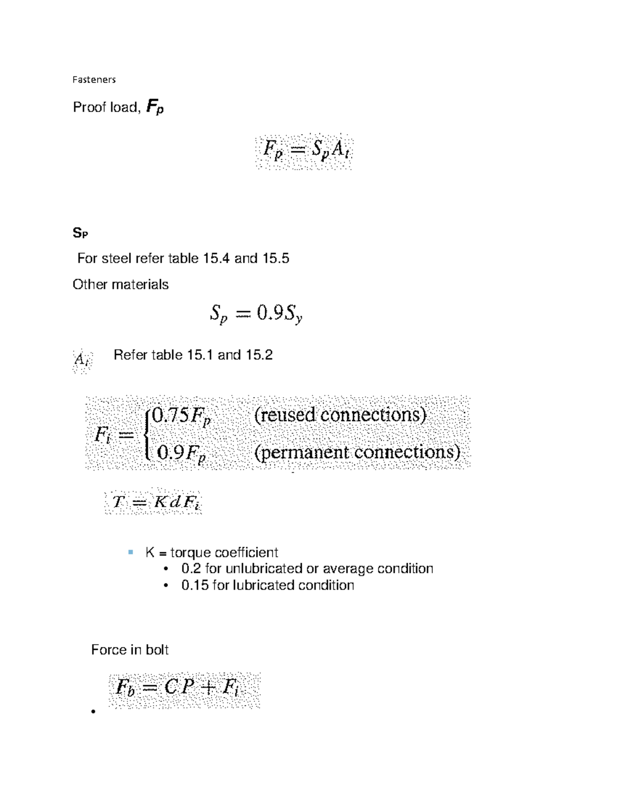 2. A STUD Fasteners - fastener - Fasteners Proof load, Fp SP For steel ...