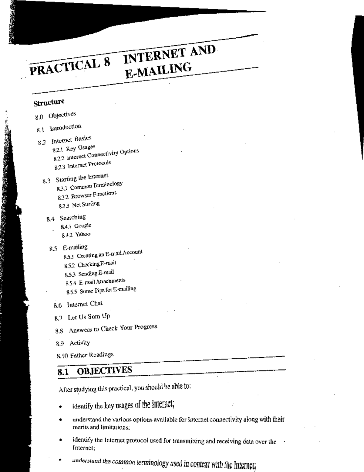 Internet and emailing - Computer Science is the study of computers and computational systems ...