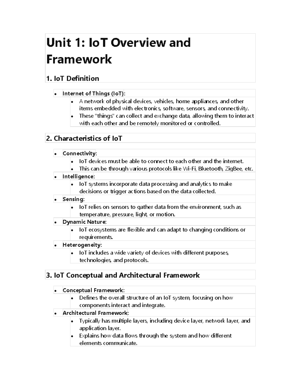 8th sem complete notes - TMC - Unit 1: IoT Overview and Framework 1 ...