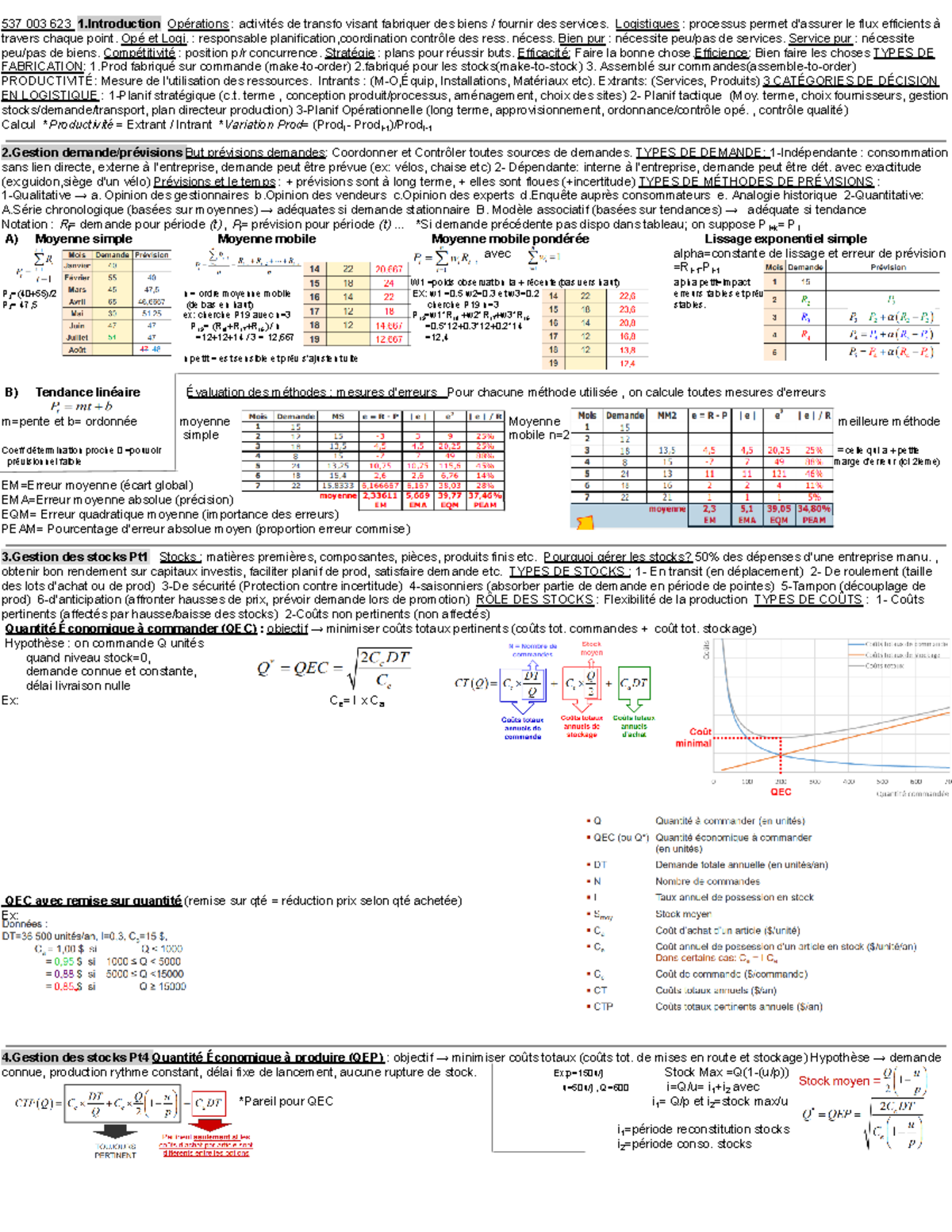 GSO-1000 Feuilles de notes - 537 003 623 1 Opérations : activités de ...