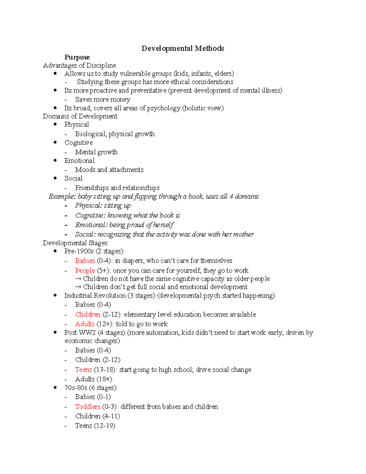 Developmental Methods - Developmental Methods Purpose Advantages of ...