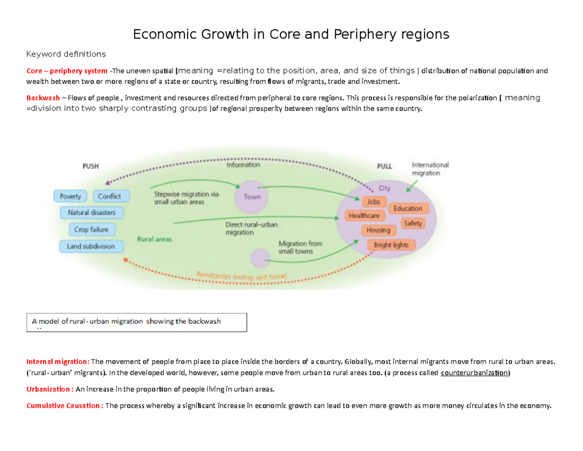 Notes on periphery and core - Economic Growth in Core and Periphery ...