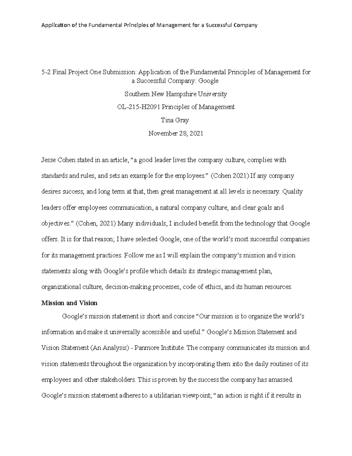 5-2 Final Project Submission Application of the Fundamental Principles ...