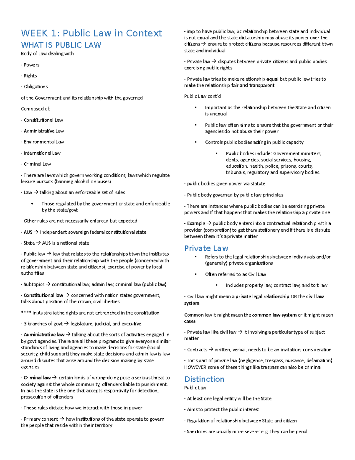 Public Law Template 2 WEEK 1 Public Law In Context WHAT IS PUBLIC