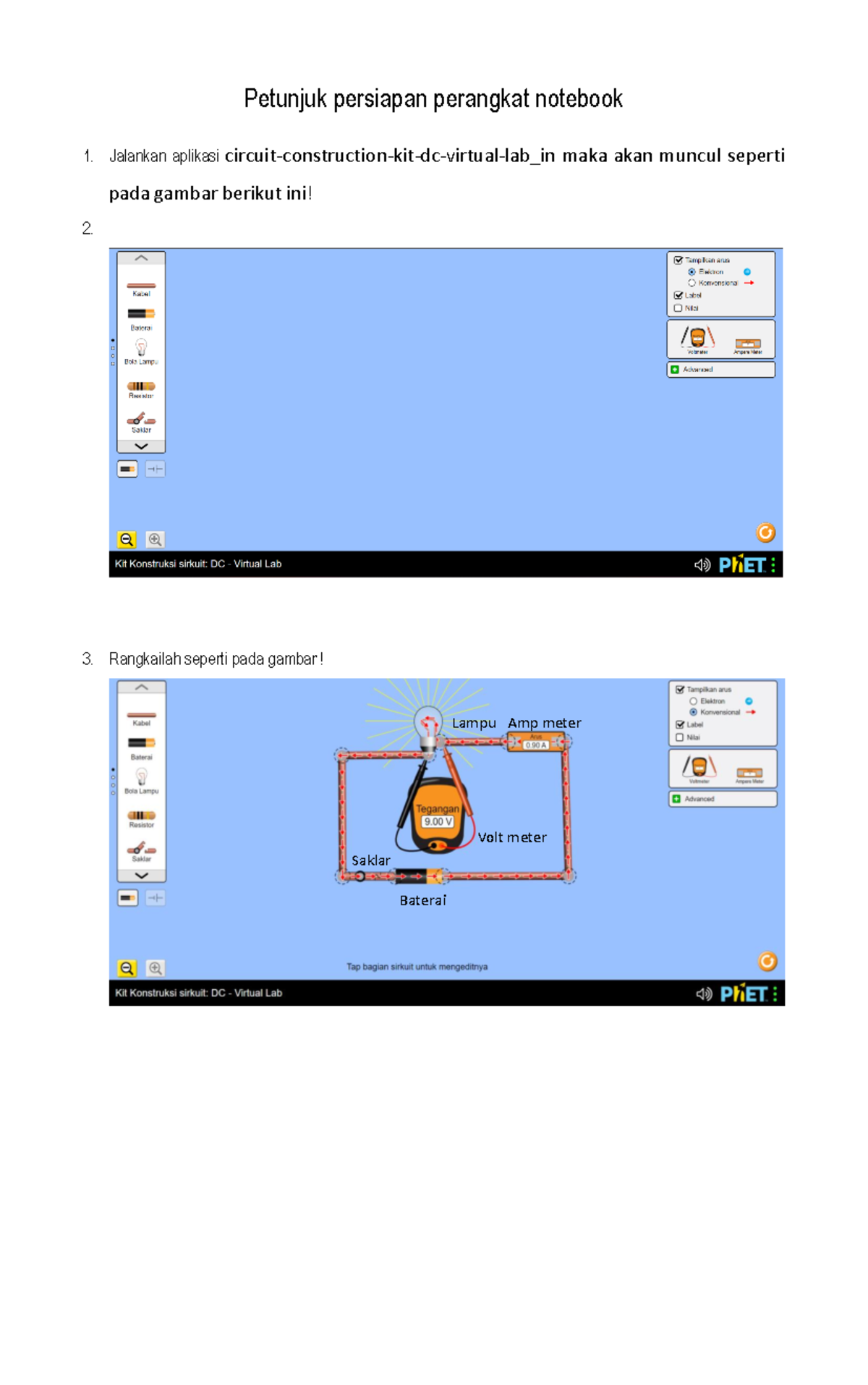 hukumohmfisikaaa - Petunjuk persiapan perangkat notebook 1. Jalankan ...