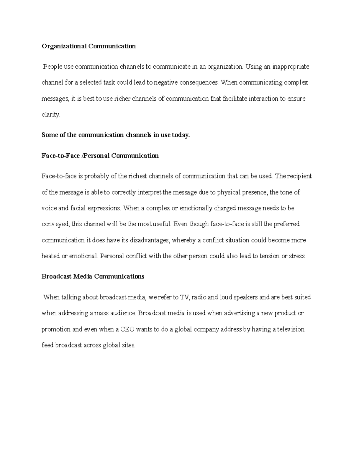 Week 4-Discussion Assignment - Organizational Communication People use ...