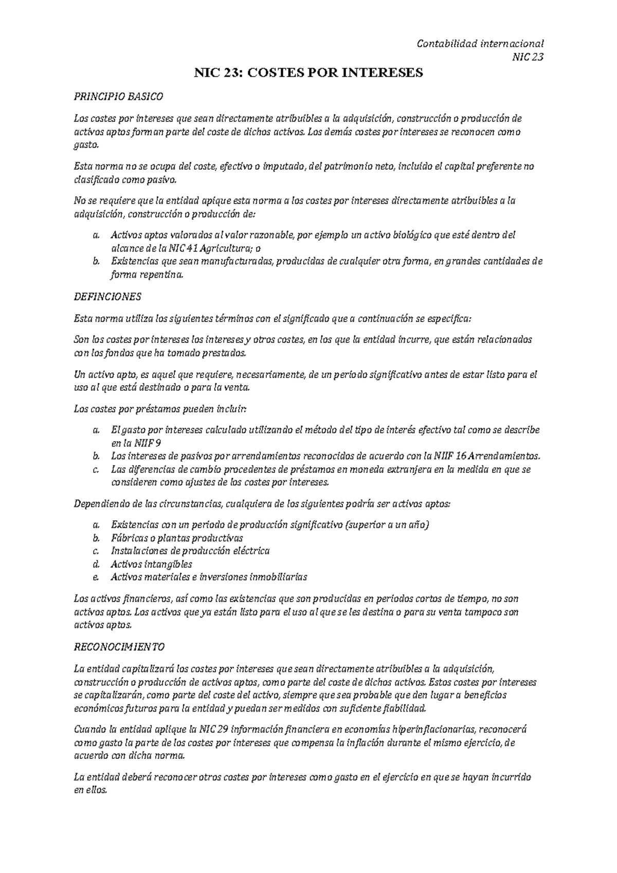 Tema 4 (NIC 23) - NIC 23 - Contabilidad internacional NIC 23 NIC 23 ...