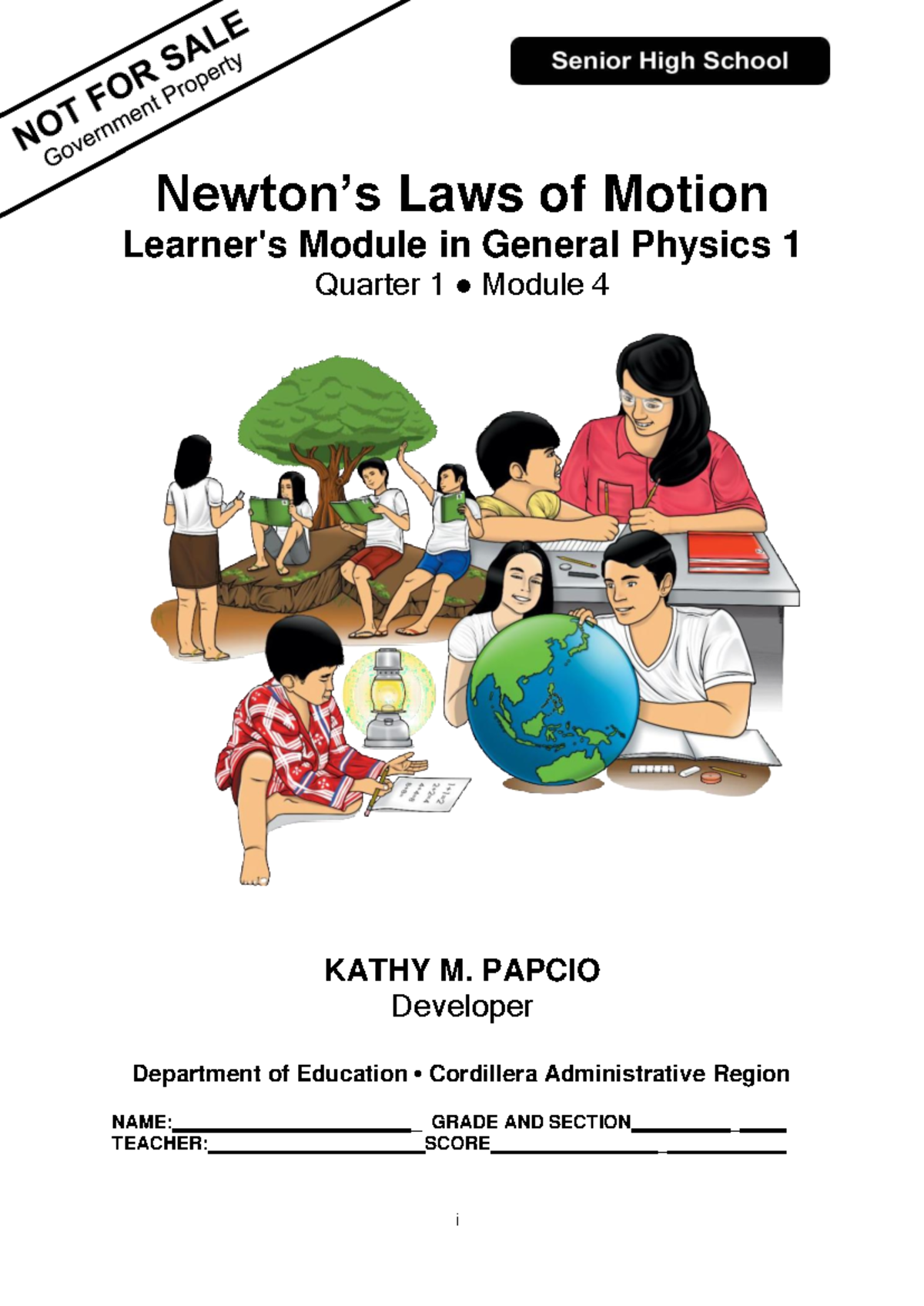 Gen Phy 1 q1mod4 newtonslawsofmotion kathy papcio-bgo-v1 - i Newton’s ...
