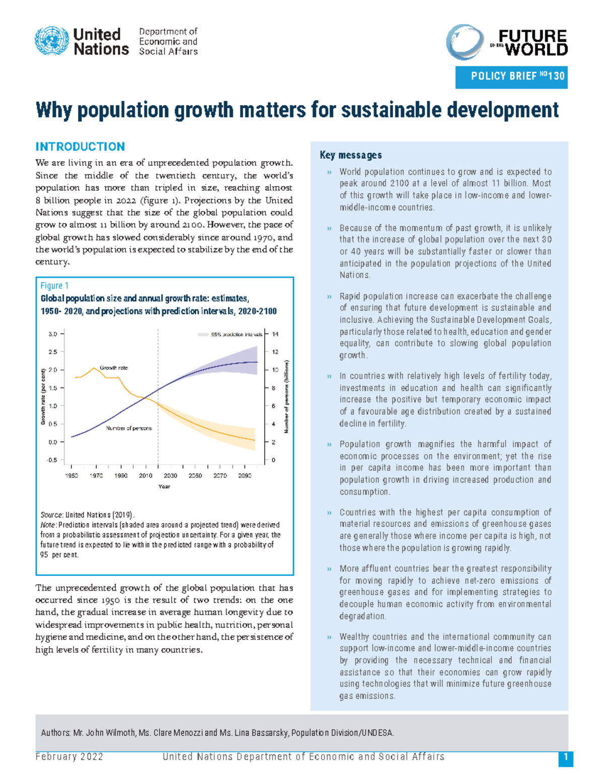 Reading 3 Population Growth and Sustainable Development - Februar y ...
